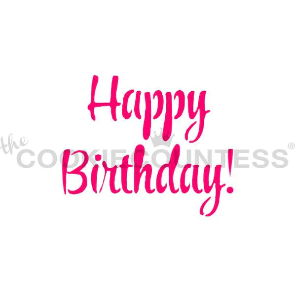 Script Happy Birthday Stencil – Create A Cake